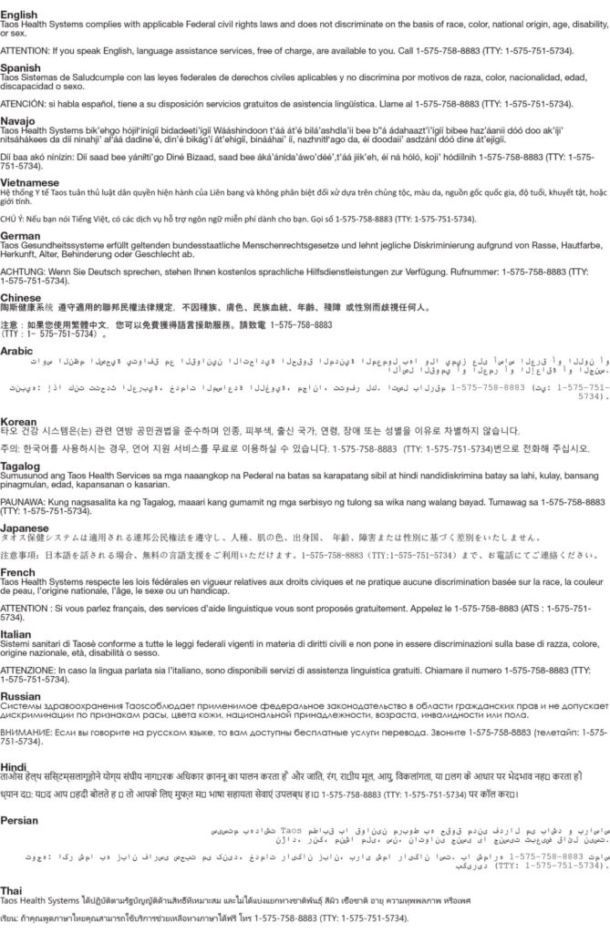 Non-Discrimination Notice - Holy Cross Medical Center